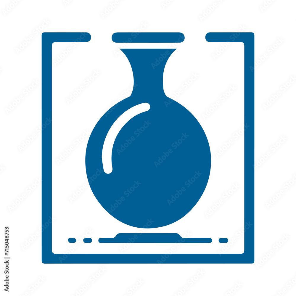 Ceramic vase icon greek pottery jar symbol. simple museum jug sing in ...