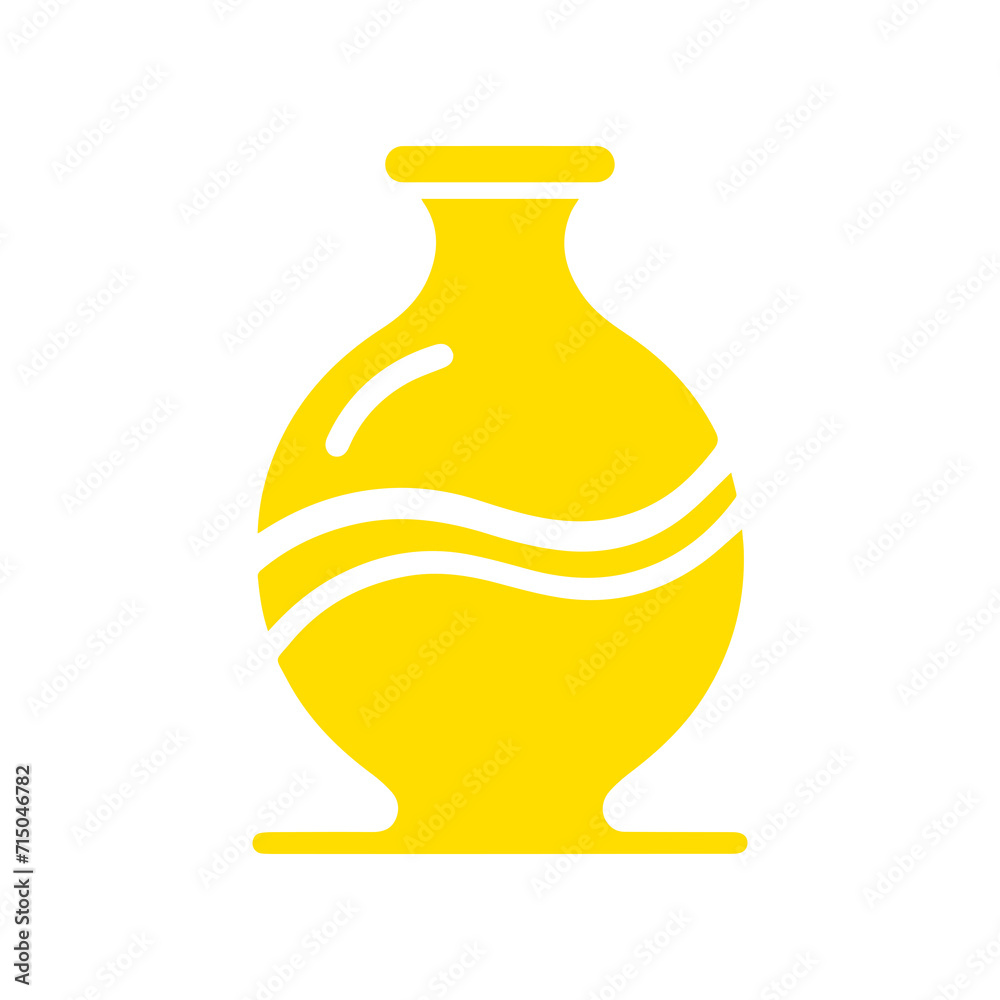 Ceramic vase icon greek pottery jar symbol. simple museum jug sing in ...