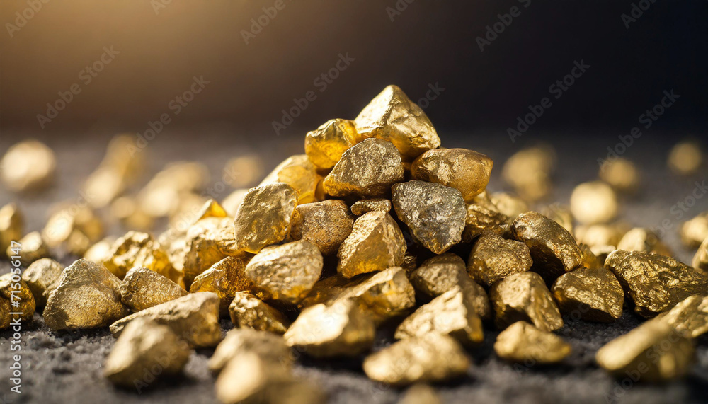 gold nuggets in miner's pan, symbolizing wealth, success, and the ...