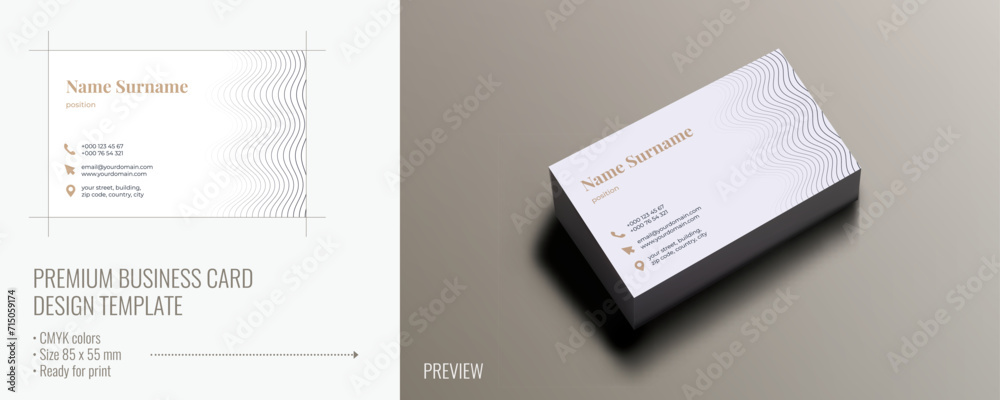 Premium business card design template, ready for print file and ...