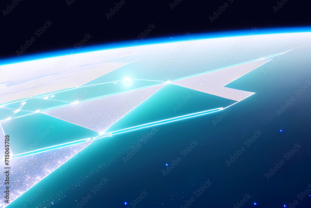 Robots and artificial intelligence of the future. Spaceship interior ...