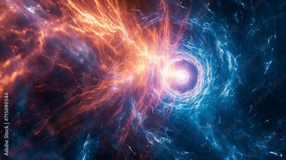 Vibrant cosmic energy surge with dynamic interplay of electric blues ...
