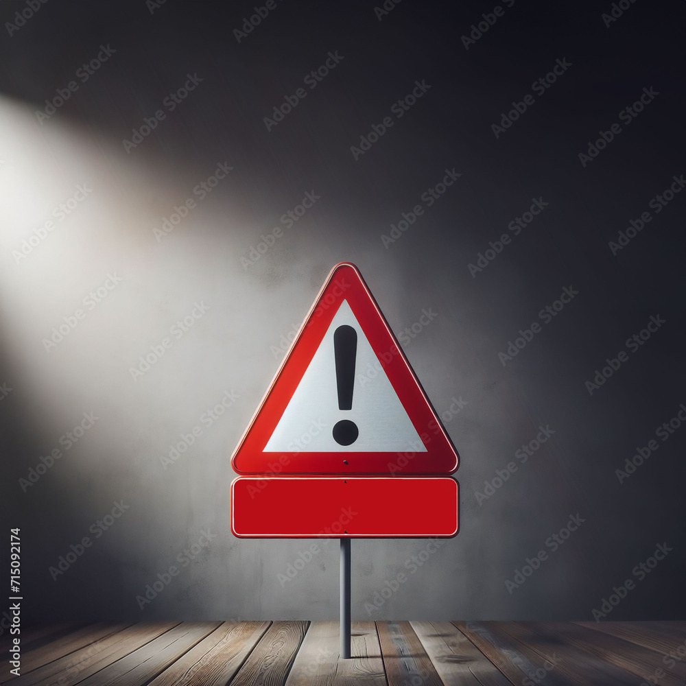 panneau de circulation triangulaire avec point d'exclamation "attention ...