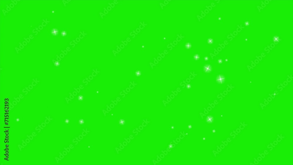 Glowing stars sparkle on green screen background. 4K animation video ...