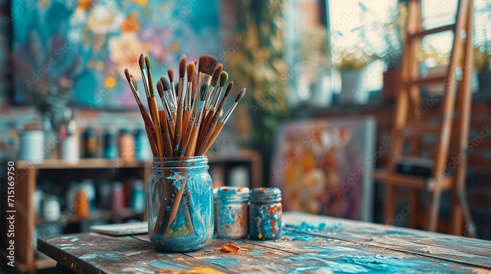 Artistic Tools Engaging visuals showcasing essential tools of the trade ...