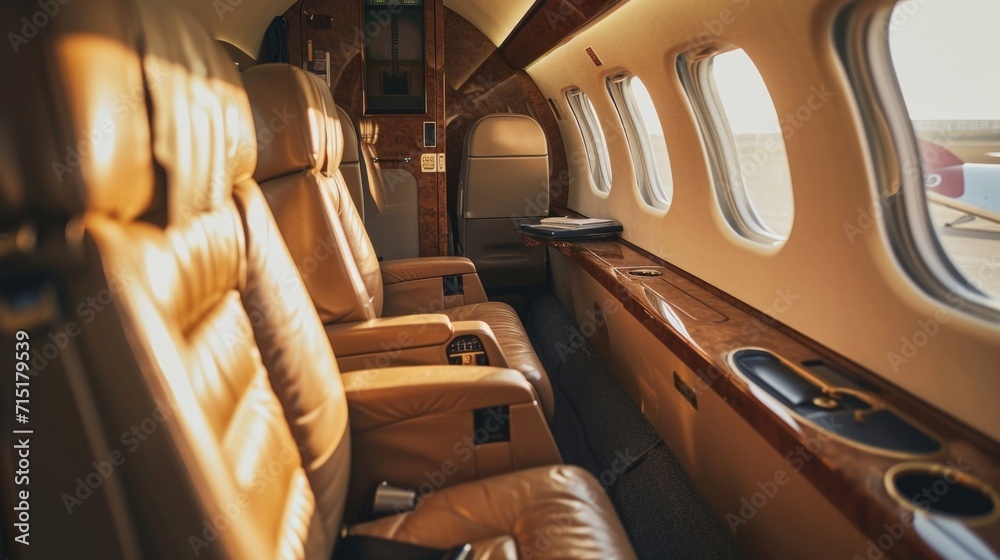 This private jet offers personalized and luxurious seating arrangements ...