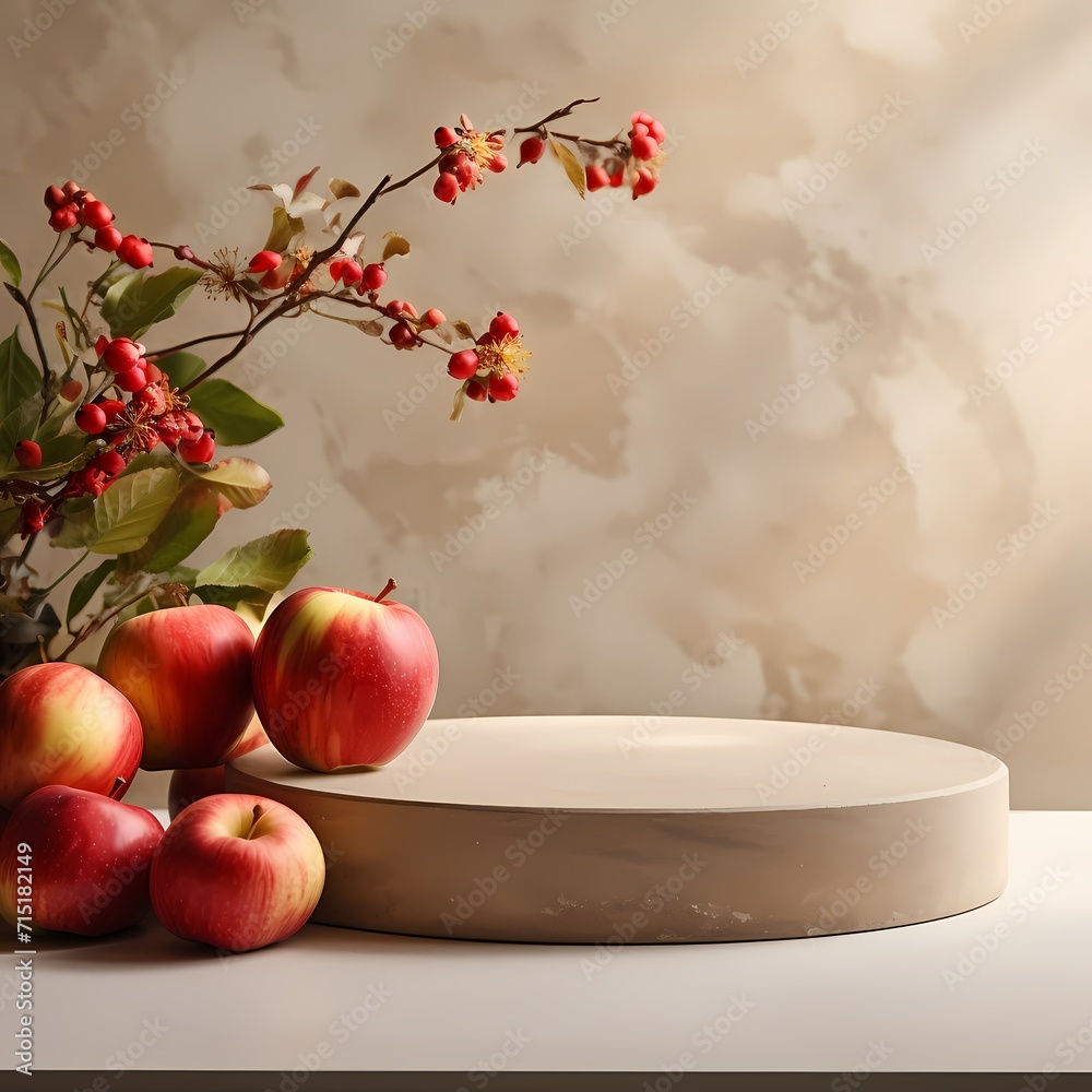 simple elegant round porcelain stone podium platform or pedestal with ...