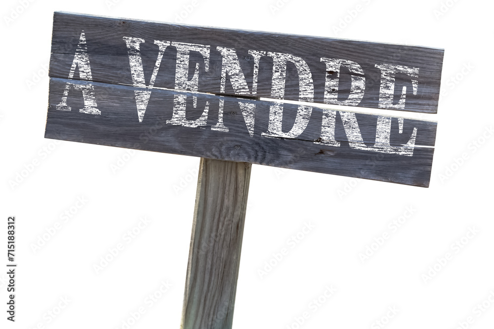 Pancarte bois marquage à vendre, fond blanc Stock Photo | Adobe Stock
