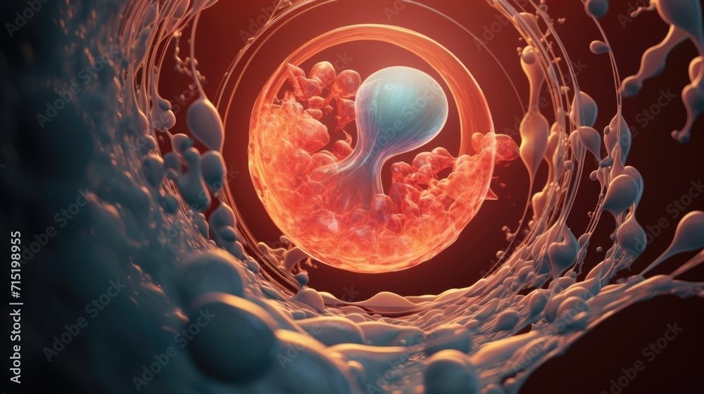 A digital animation illustrating the transformation from a single cell ...