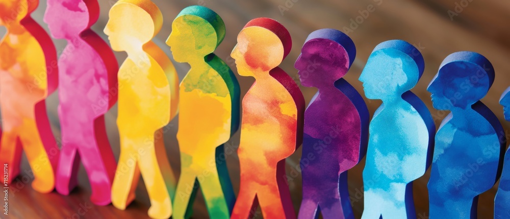 People of all colors walking together, inclusive business mindset ...