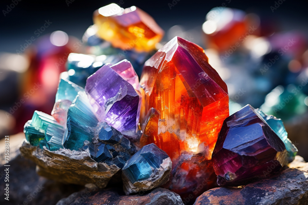 vibrant geological marvels of minerals, crystals, and semi-precious ...