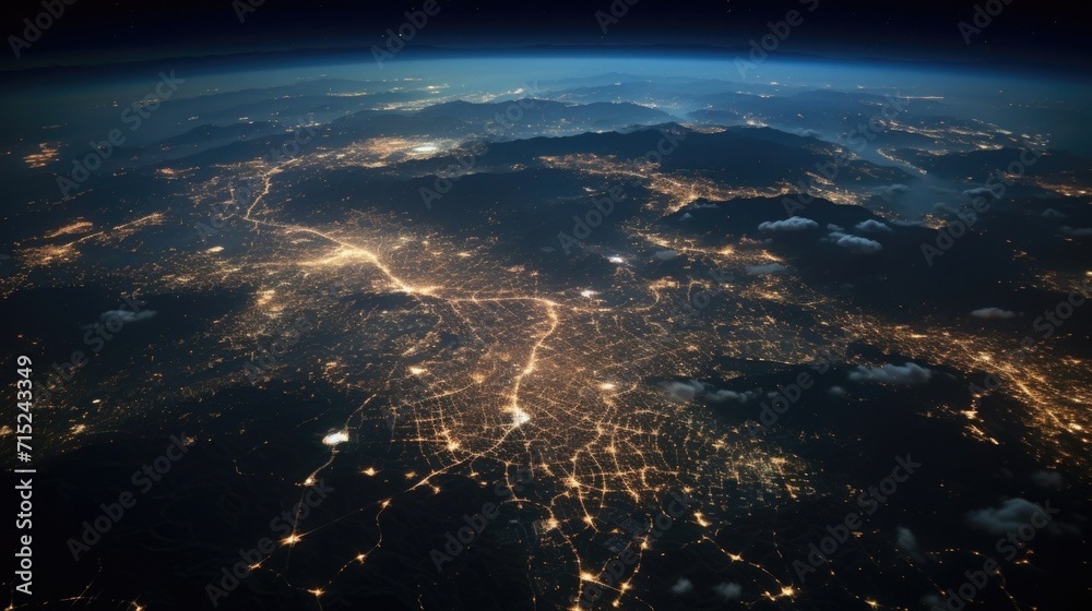 In this aerial view, the devastating impact of light pollution on ...