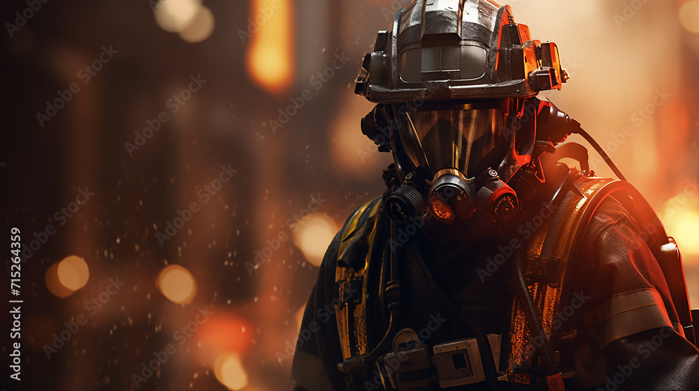 robotic firefighter extinguishing fires and rescuing people with ...