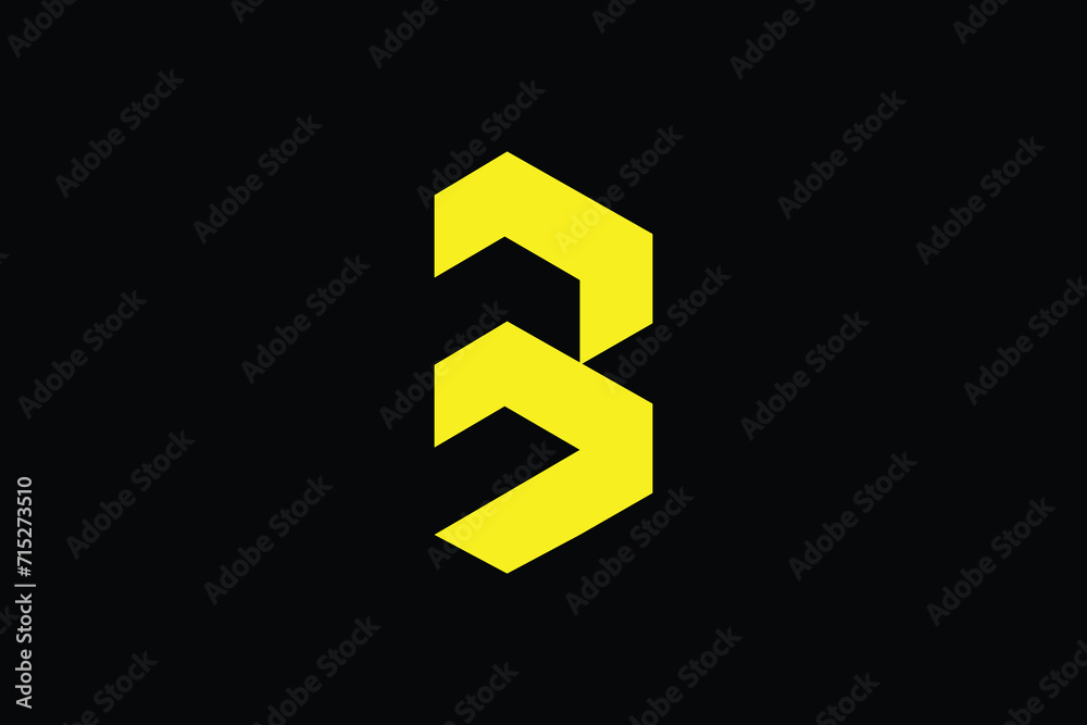 B and 3 logo concept, 3 icon , letter c and 3 logo concept, double c ...