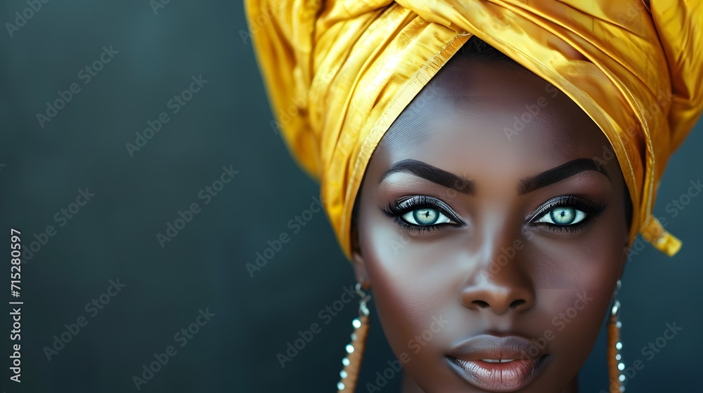 Beautiful african american woman with blue eyes and smooth skin with ...