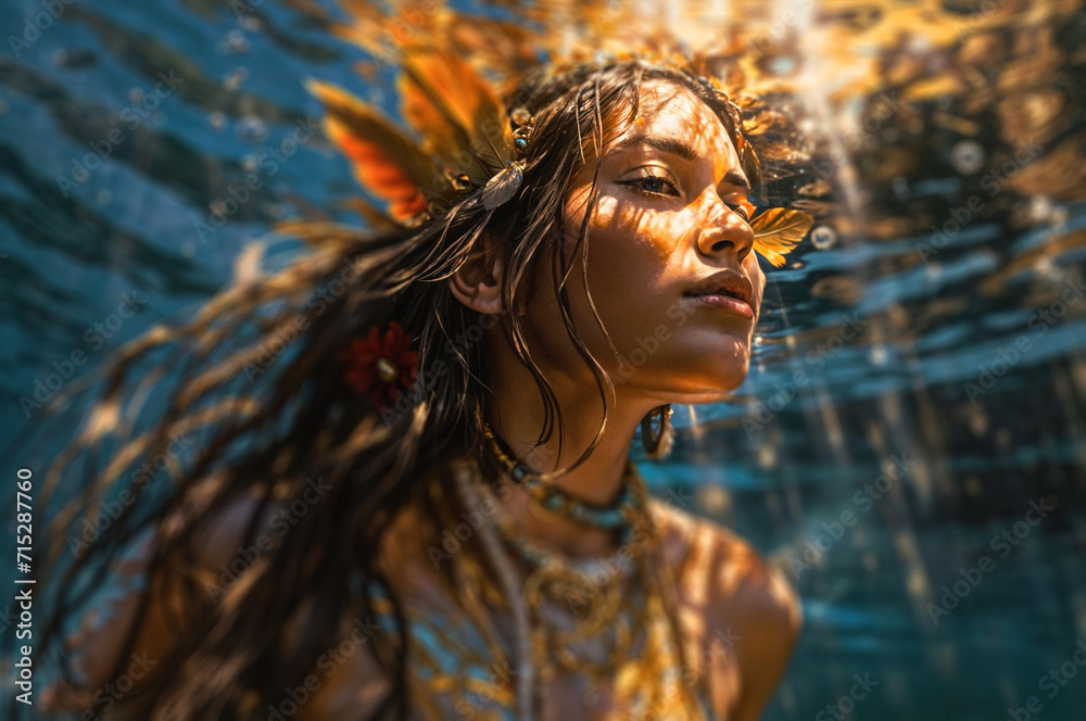 Golden Gaze Deep: Where Emerald Glows Embrace, a Sun-Kissed Soul Dives ...