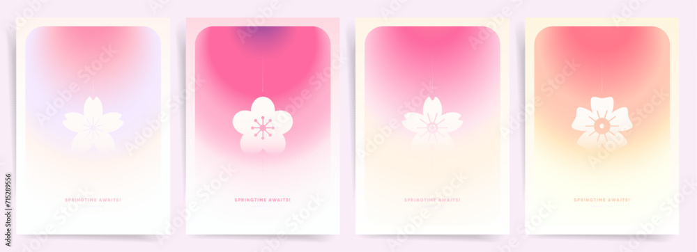 Pink Sakura Blossom Elegant Spring Gradient Backgrounds for Vibrant ...