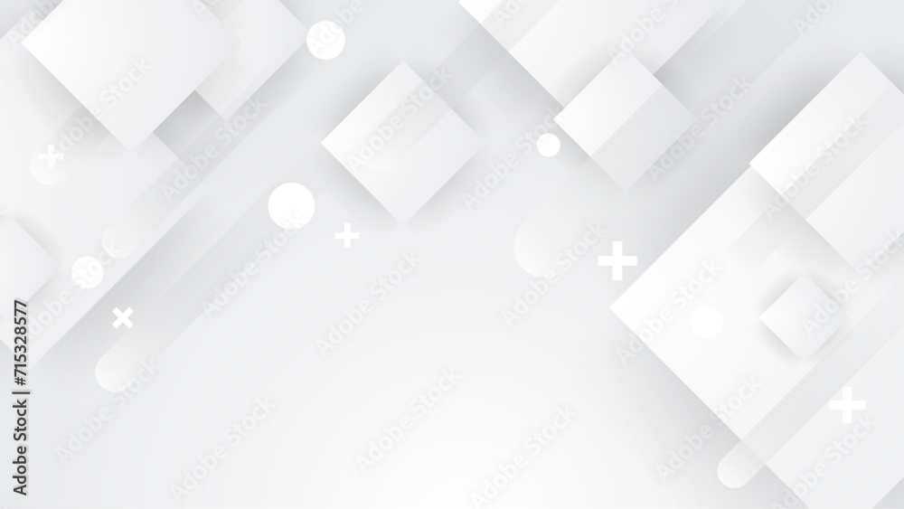 White vector abstract background with simple geometric shapes. White ...