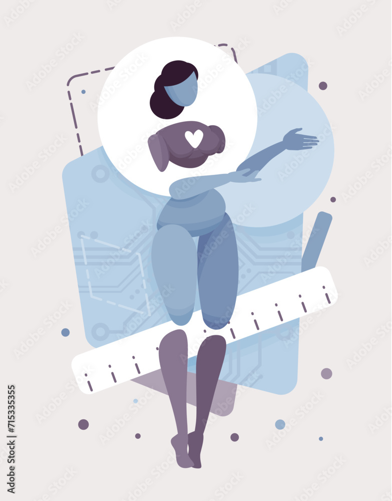 Embodied AI speaking pose, chatbot abstract female figure, computer ...