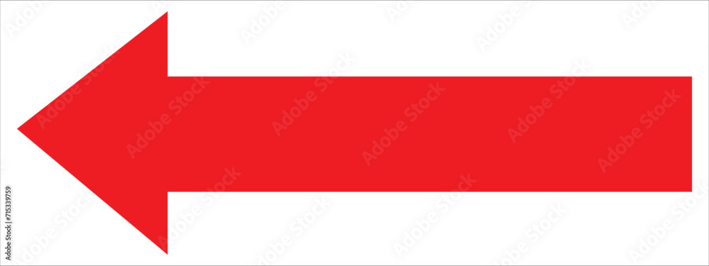 Red large forward or left pointing solid long arrow icon sketched as ...