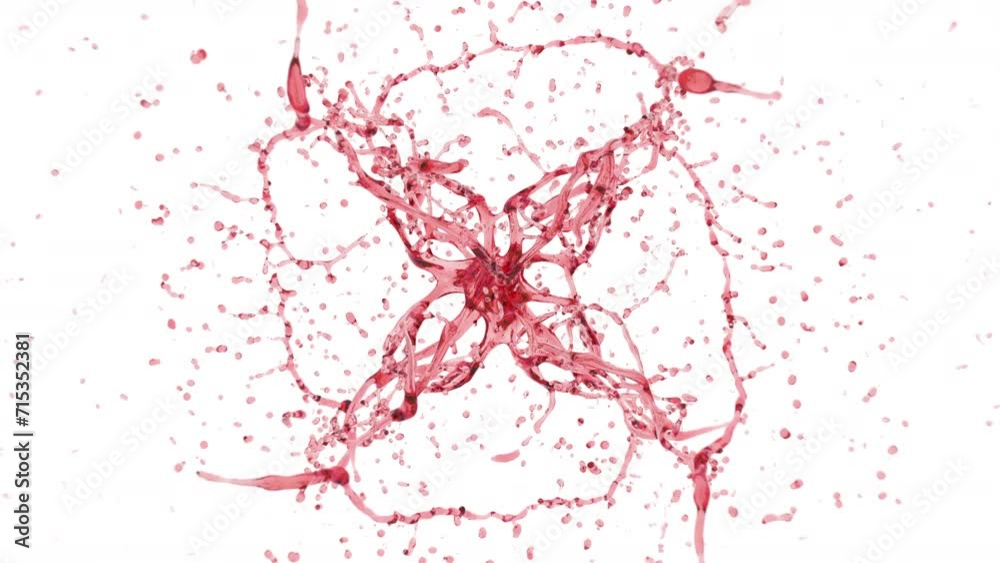 Vidéo Stock Eight water or wine drops colliding with splash on white ...