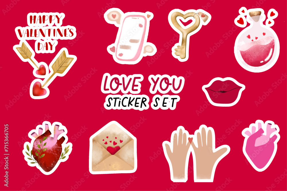 Valentine vector collection of beautiful colorful clip art ...