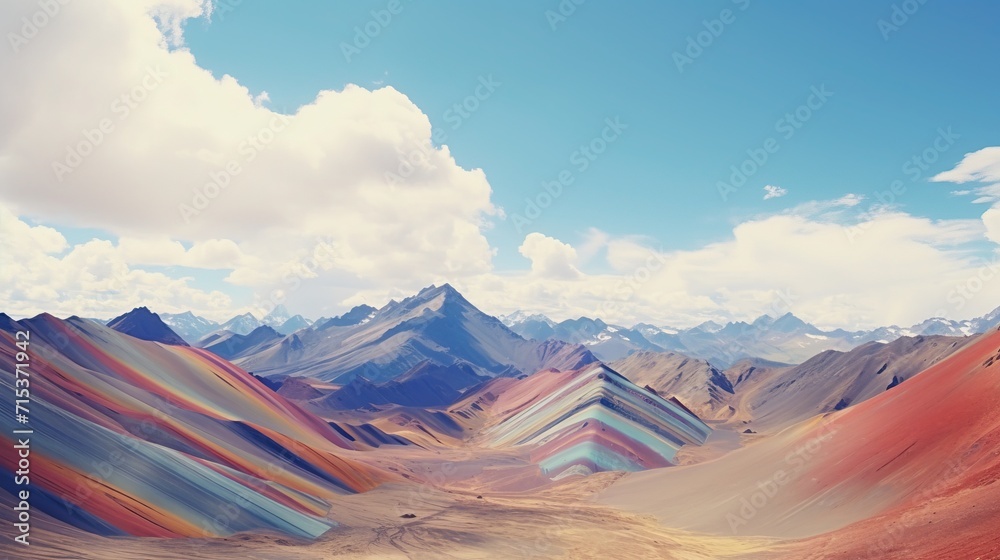 Rainbow Mountains in Peru Vinicunca Cusco Region Montana de Siete ...