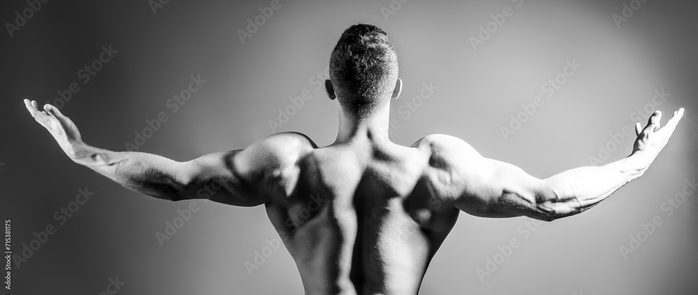 Foto De Muscular Man Sexy Body Muscular Sexy Man Naked Shape Body Strong Man Athletic Man