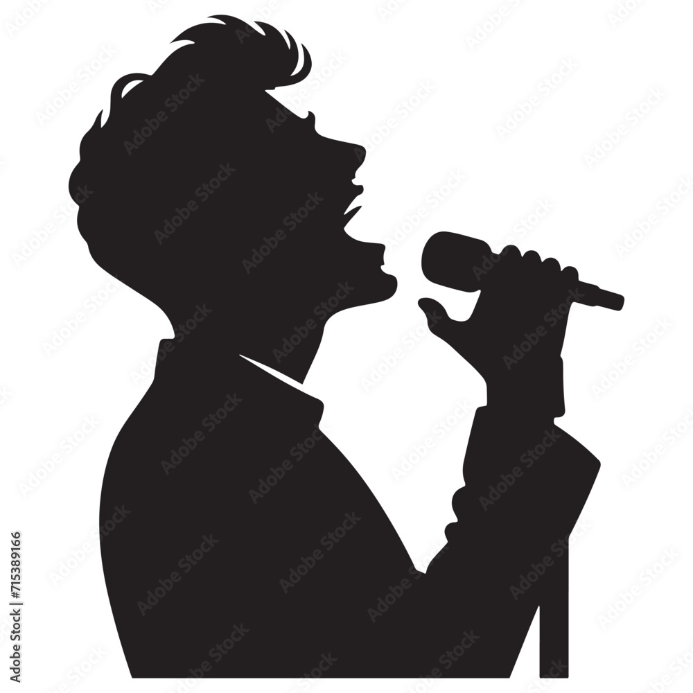 Crescendo of Creativity: Singer Silhouettes Illustrating the Gradual ...