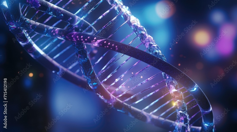 Double helix microscopic illustration. DNA molecules manipulate human ...