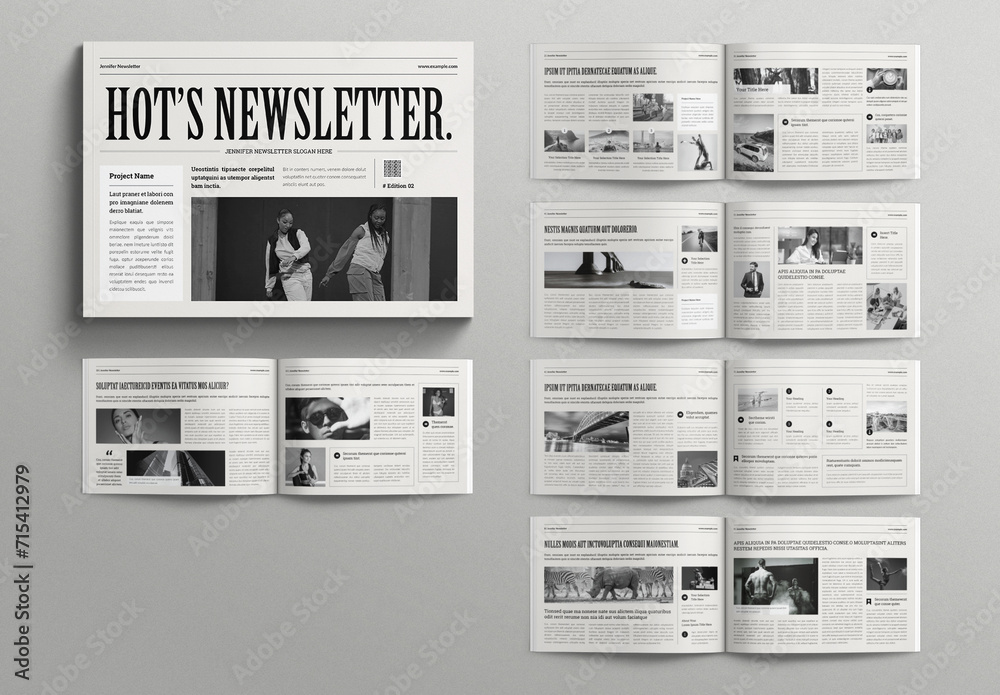 Newsletter Template Landscape Stock Template | Adobe Stock
