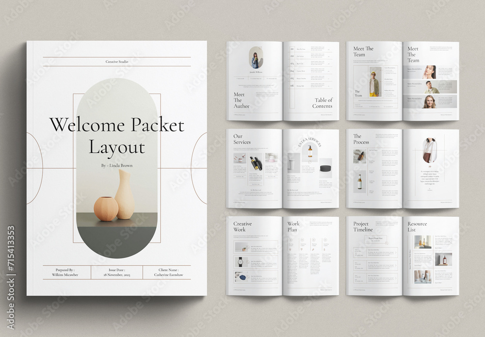 Welcome Packet Layout Design Template Stock Template | Adobe Stock