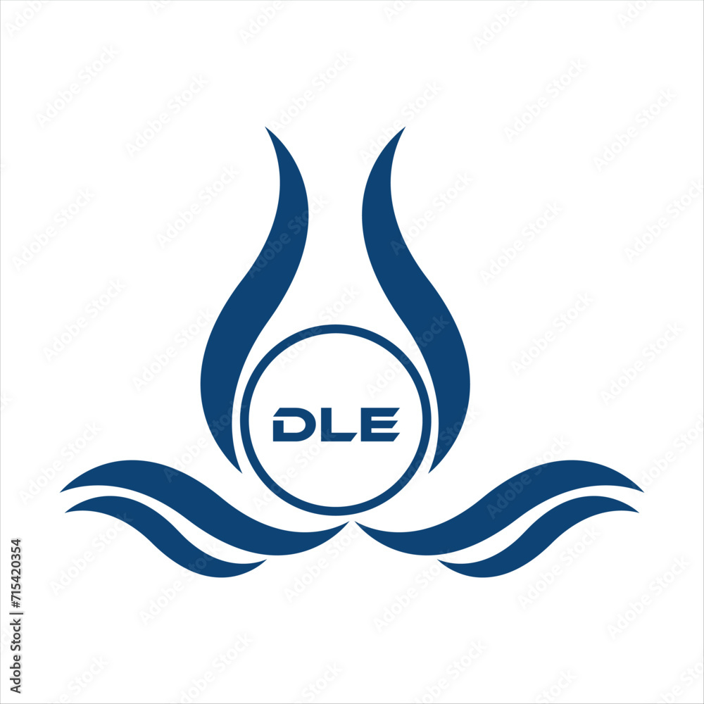 DLE letter water drop icon design with white background in illustrator ...