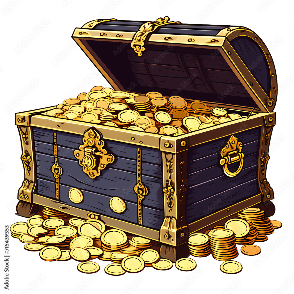 mediaeval opened unlocked and treasure antique vintage chest with ...