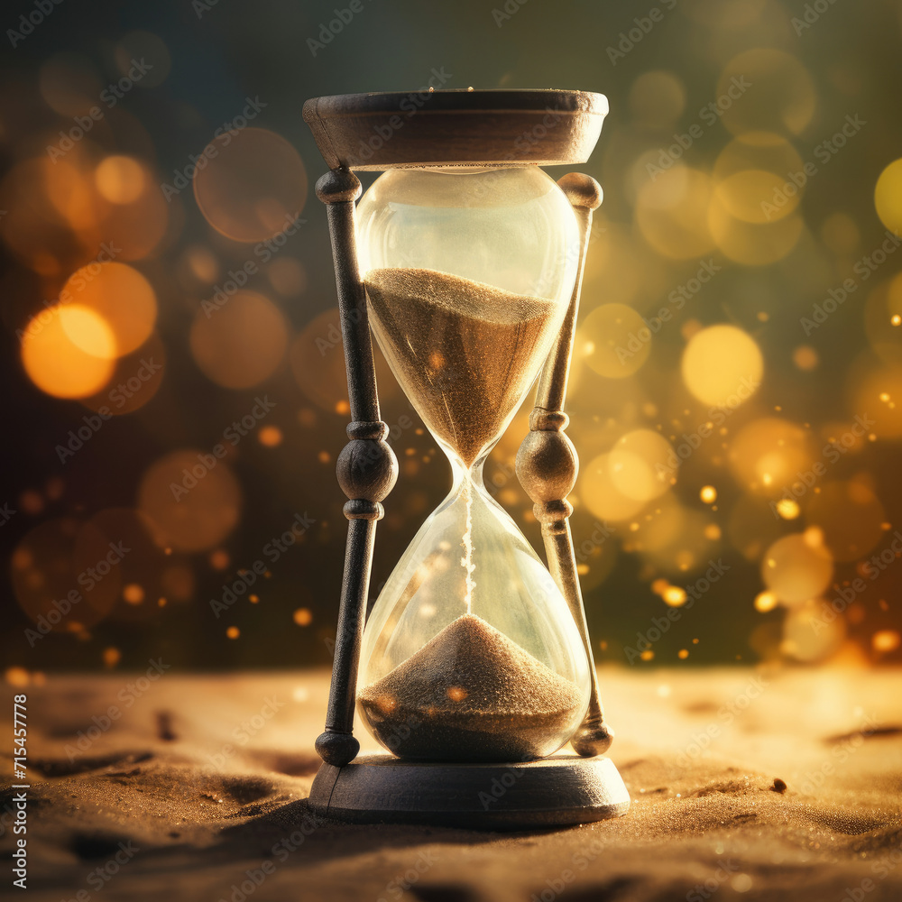 Hourglass on Table, Time Passing Symbol Captured in Simple Image ...