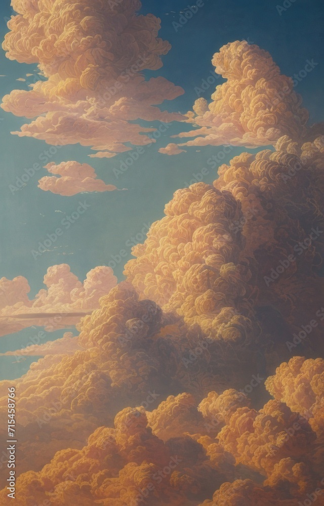Majestic Beautiful Cloud Illustration Painting Background Stock ...