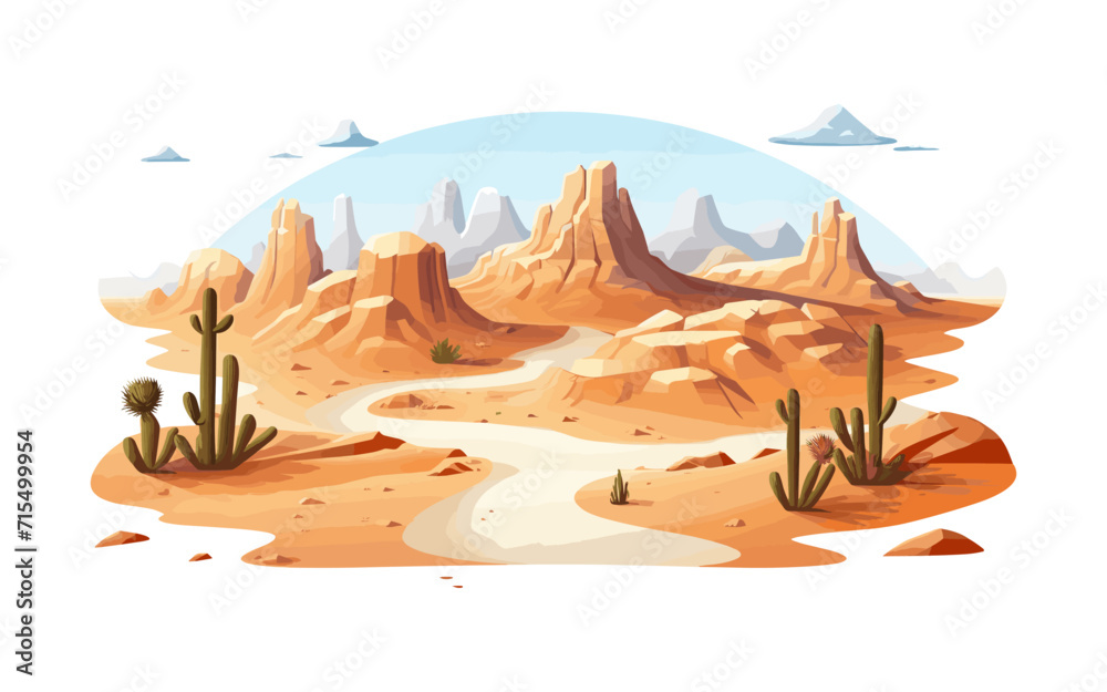desert vector simple 3d smooth cut and paste white isolated ...