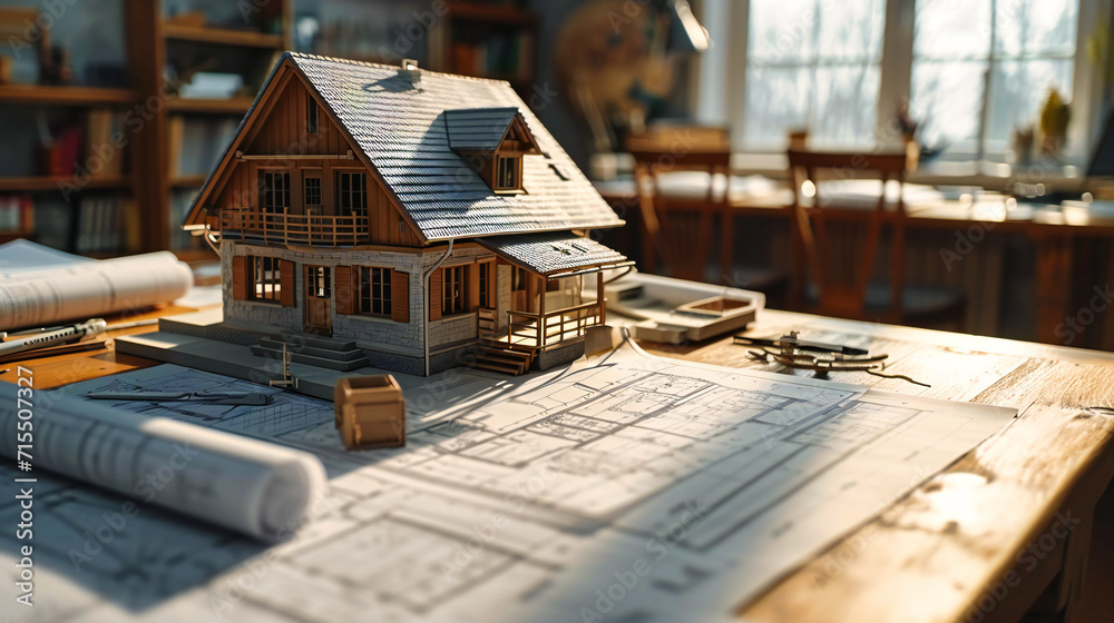 Architectural Blueprint: An architectural blueprint representing the ...