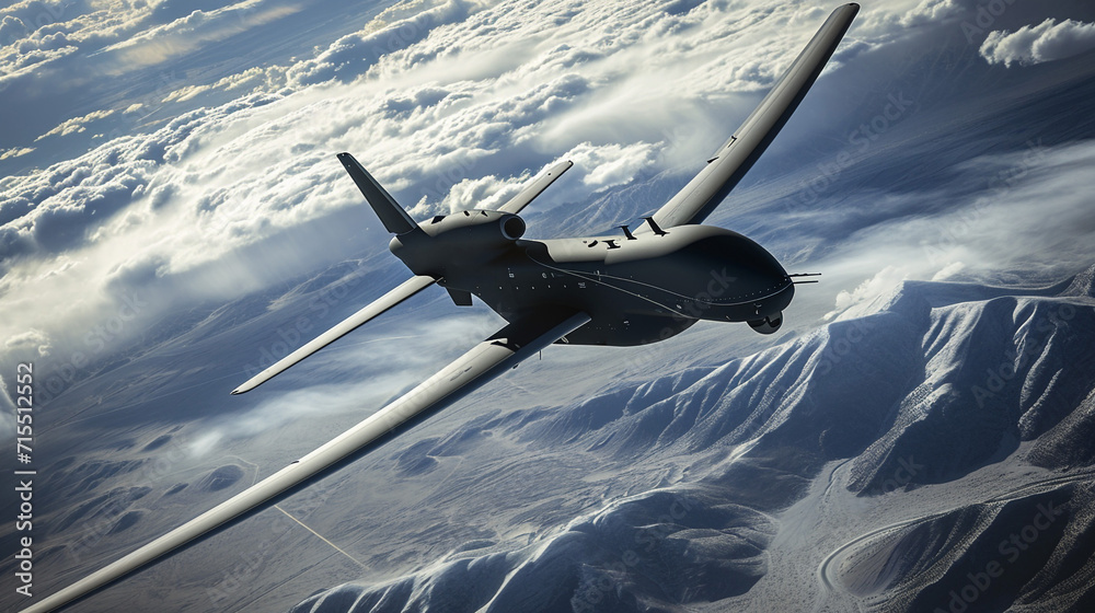 A modern military drone, a reconnaissance drone, a kamikaze drone, and ...