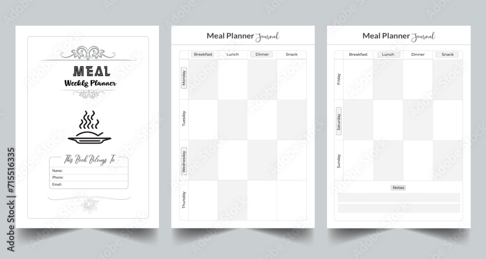 Meal Planner. Daily Gratitude Monthly & Yearly Undated Planner ...