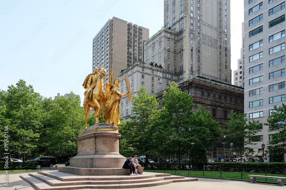 The Sherman Memorial (Sherman Monument), a sculpture group honoring ...