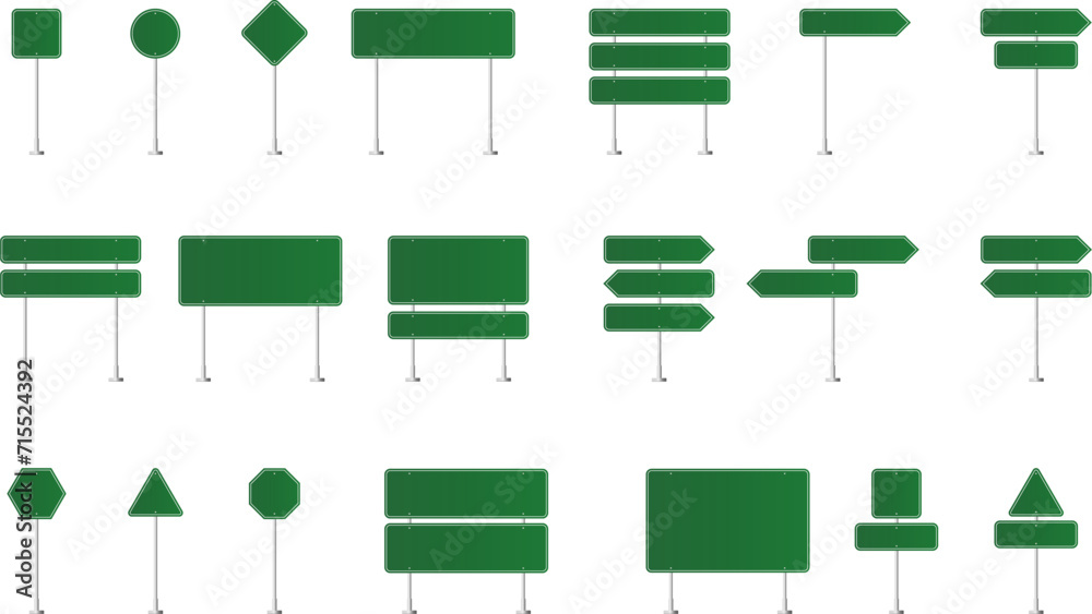 Road traffic signs set. Direction arrow, information board. Attention ...