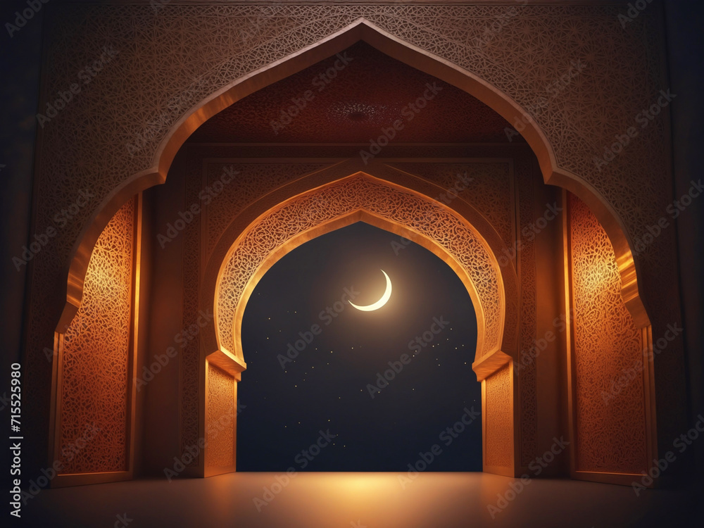 Arabic archway with ancient lamp Stock Photo | Adobe Stock