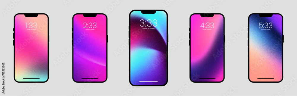 Premium mobile phone smart screen gradient wallpaper with five ...