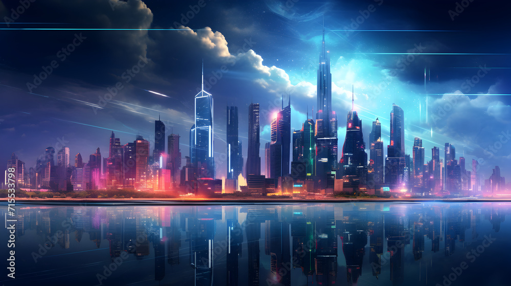 Metaverse real estate cyber architecture background with empty space ...