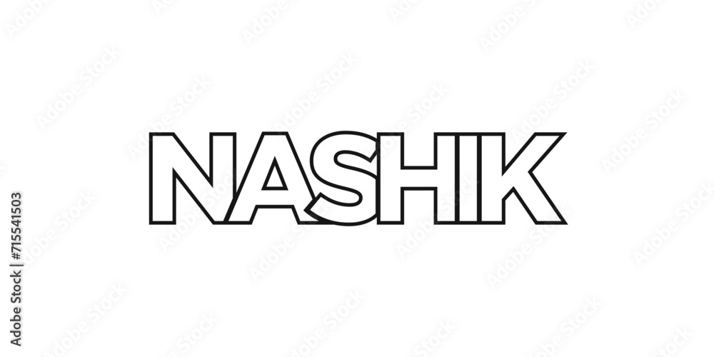 Nashik in the India emblem. The design features a geometric style ...
