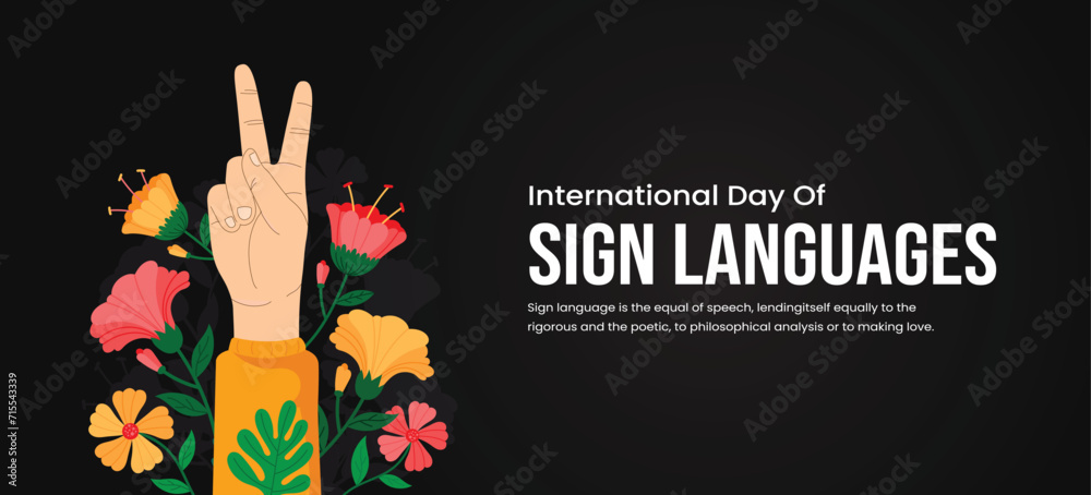 International Day of Sign Languages, banner, poster, social media post ...