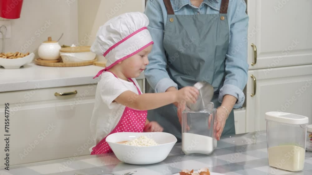 Vidéo Stock Mother with child preparing dinner together in modern ...