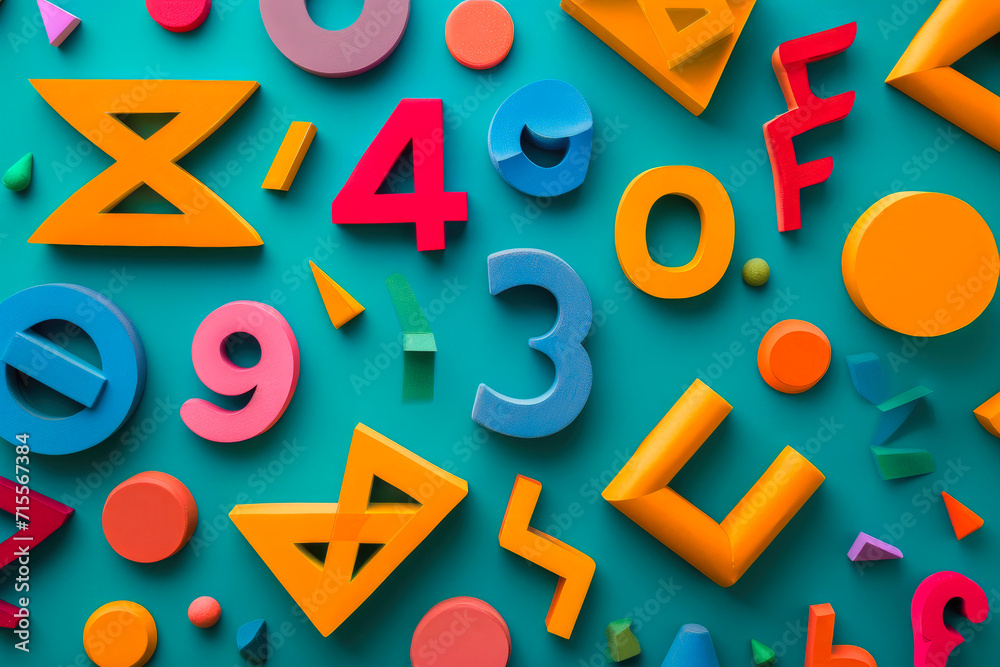 Bright and Bold Math Concepts Unleashed Stock Photo | Adobe Stock