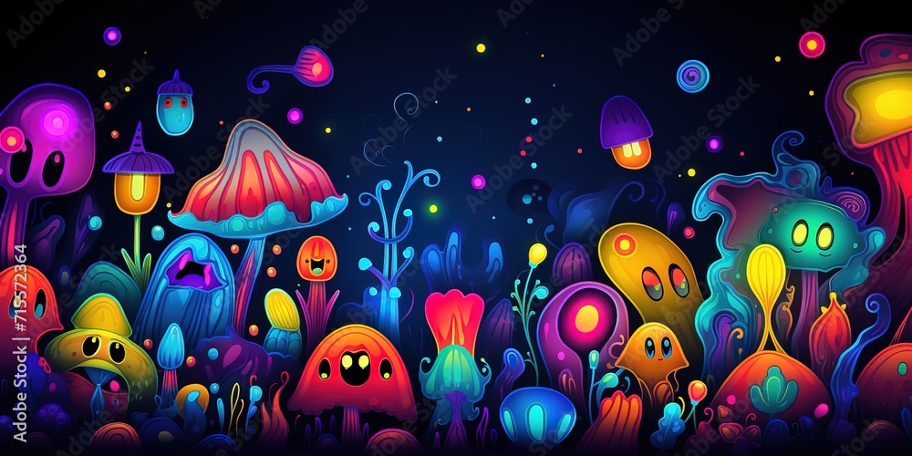 Abstract Neon Graffiti Wallpaper Stock Illustration | Adobe Stock